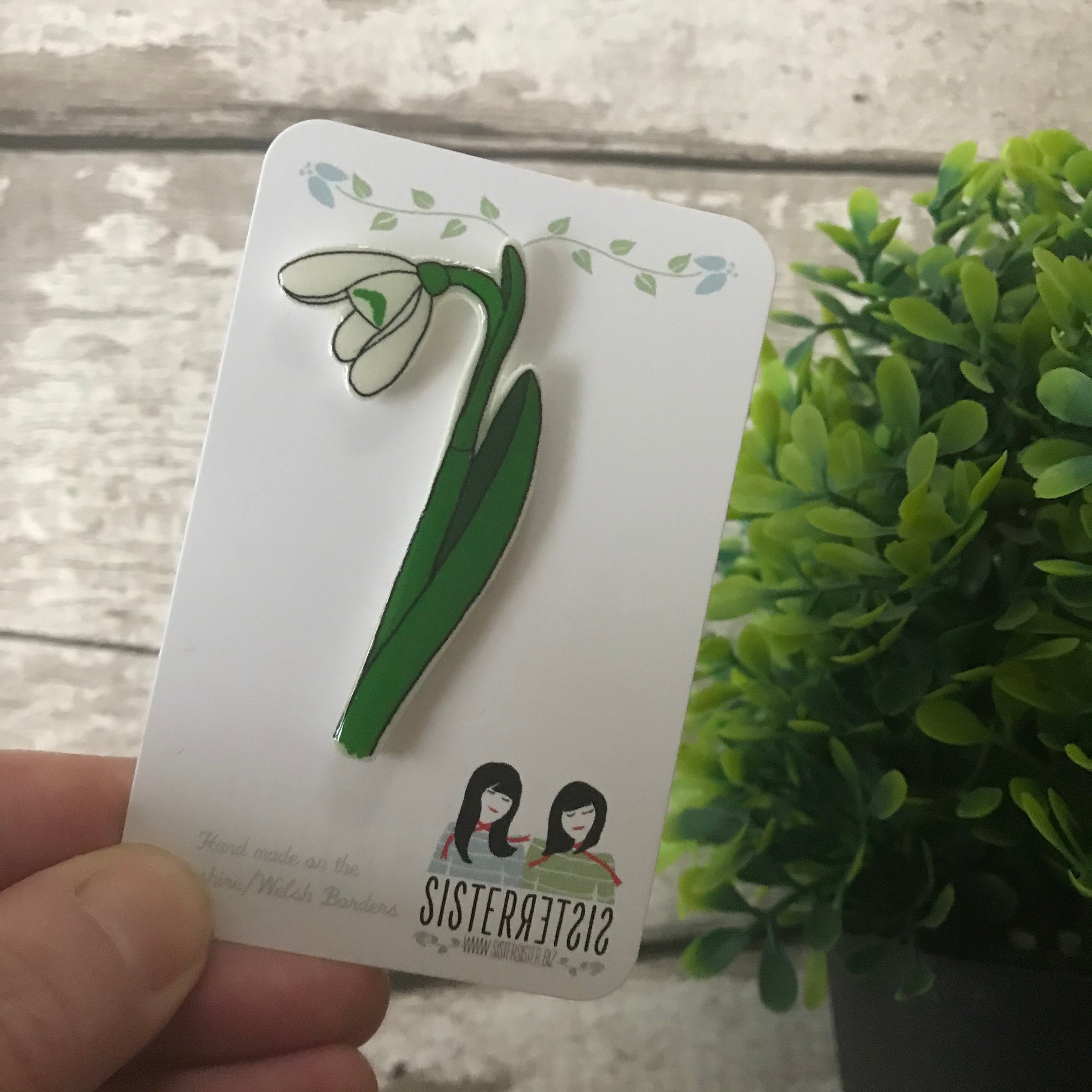Snowdrop Handmade Pin – Sister Sister Designs